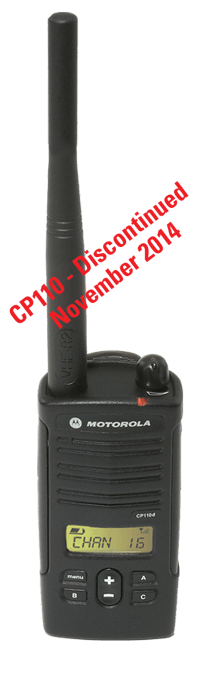 Discontinued Motorola Solutions CP110 Portable Two Way Radio | Day ...